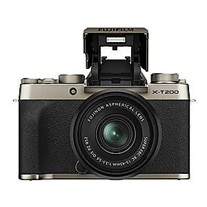 Fujifilm X-T200 Mirrorless Digital Camera w/XC15-45mm Kit - Champagne Gold