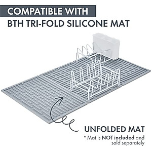 Better Things Home BTH Dish Racks Set - 2 Dish Racks & 1 Removable Cutlery Holder - Compatible with BTH Tri-fold Silicone Drying Mat