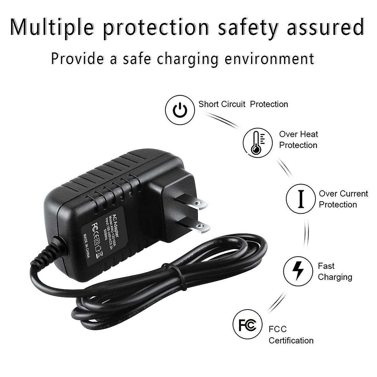 XFXMTJJ Replacement Charger 6V 2A AC/DC Adapter Compatible with ProForm Elliptical: 390E, 590E, 380F & 785F Power Cord