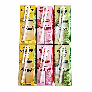 Binggrae Variety Banana, Strawberry, Melon Flavored Milk Drink 6 Packs