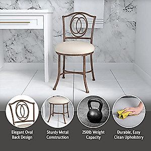 Hillsdale, 50945A, Emerson Metal Vanity Stool, Golden Bronze