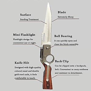AK47 Flipper Pocket Knife, AK47 Pocket Folding Knife, Tactical Knife for Camping Hunting Survival Indoor and Outdoor Activities Mens Gift-Ideal for Hiking, Fishing, Emergency, EDC Tactical Tool Knife