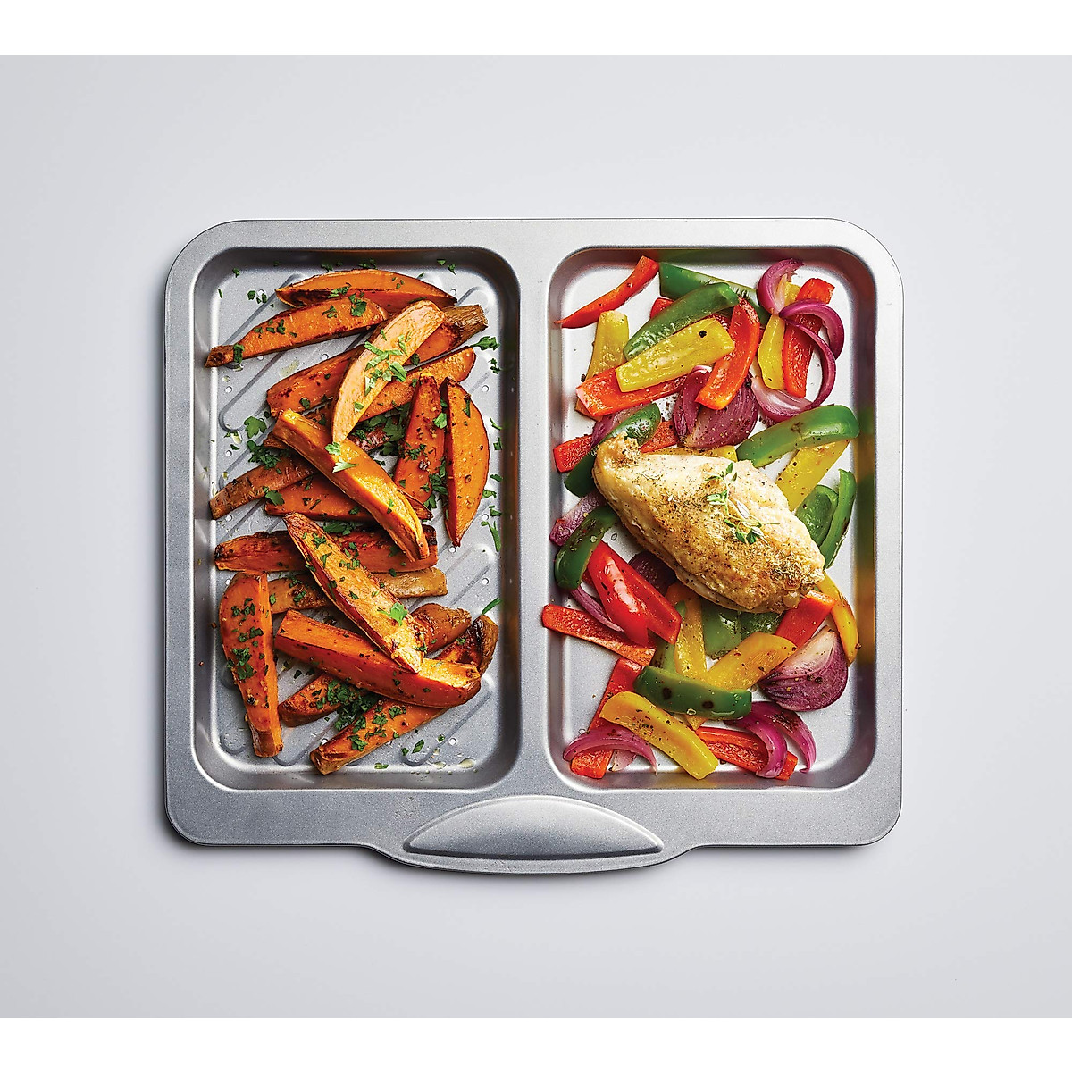 KitchenCraft Divided Baking Tray/Crisper with Non Stick Finish, 40 x 35.5 cm
