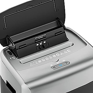 Bonsaii Paper Shredder for Office, 110-Sheet Autofeed & 12-Sheet Manual Micro Cut Heavy Duty Paper Shredder, P-4 Auto Feed Paper and Credit Card Shredder with 4 Casters, 6.1 Gal Transparent Bin C233-B