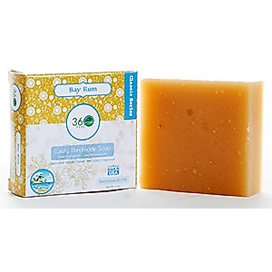 360Feel Bay Rum Soap - Handmade Bar with Woodsy Sweet, Spicy Scent and Bay Rum Shaving Soap - Gift Ready for Men - Castile Man - 5 Ounce