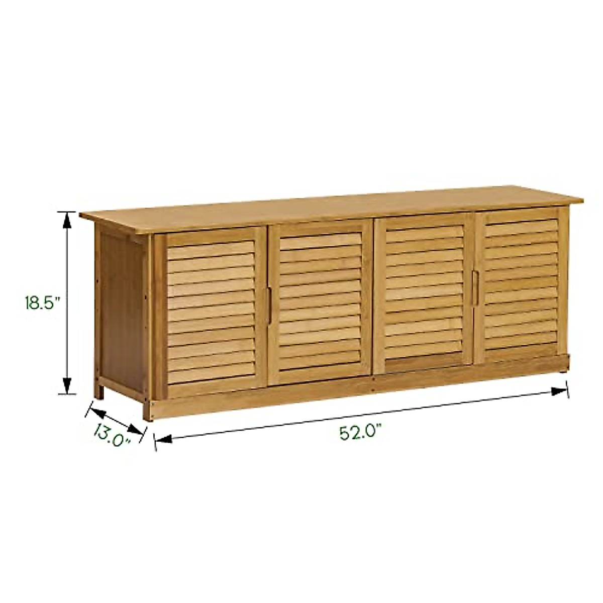 MoNiBloom Bamboo Shoe Cabinet, Bamboo 2 Tier Shoe Shelf Organizer Storage with Shutter Doors for 11-15 Pairs Entryway Hallway Bedroom, Natural