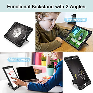 Azzsy Case for iPad 9th Generation/iPad 8th Generation/iPad 7th Generation (10.2 Inch, 2021/2020/2019 Model), Slim Heavy Duty Shockproof Rugged Protective Case for iPad 10.2 inch, Black