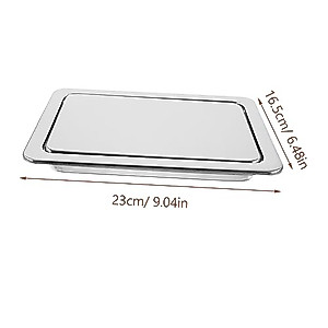 PAMINGONO Trash Lid Recessed Trash Bin Tectangjer Recessed Counter Top Cover Bathroom Tabletop Trash Recessed Lid Grooments Trash Bin Lid Only Hanging Garbage Bin 430 Stainless Steel Silver