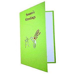 iGifts And Cards Season’s Greetings Hummingbird 3D Pop Up Greeting Card – Merry Christmas, Happy Holidays, Feliz Navidad, Joy, Hope, Unique, Special