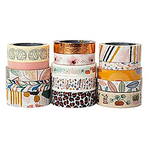 Scotch Washi Tape, Whimsical Design, 15 Rolls, Great for Bullet Journaling, Scrapbooking and DIY Décor (C1017-15-P5)
