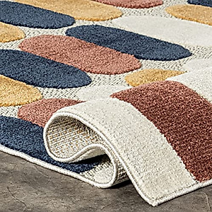 nuLOOM Randi Modern Geometric Indoor/Outoodr Area Rug, 5' 3" x 7' 7", Beige