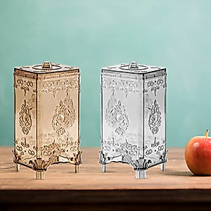 Zerodeko Cotton Swab Ball Qtip Holder: Cotton Pad Jar Plastic Container Dispenser Box Embossed Box for Bathroom Home Storage Organizer 2Pcs