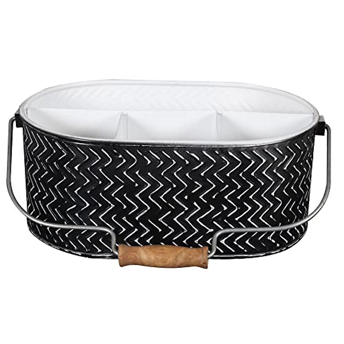 Utensil Caddy,Galvanized Bucket,Galvanized Utensil Holder,Silverware Caddy,Metal Caddy,Outdoor Utensil Caddy,Tin Utensil Holder,Utensil Caddy for Parties,Picnic Caddy,Farmhouse Utensil -Antique Black