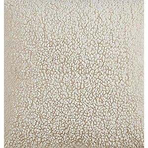 SARO LIFESTYLE Esme Collection Down Filled Faux Fur Throw Pillow, 18", Ivory