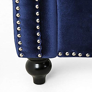 Christopher Knight Home Brinkhaven Love Seats, Midnight Blue + Dark Brown