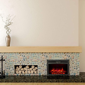 VONLUCE 32 Inch Embedded Space Heater, Recessed Electric Fireplace Insert with 750/1500W Heating Modes, 6 Flame Effects, Remote Control and Thermostat for TV Stands Mantels & Living Room, Black