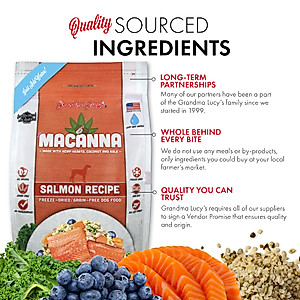 Grandma Lucy's Macanna Dog Food, Grain Free and Freeze-Dried - Salmon Recipe, 3Lb Bag