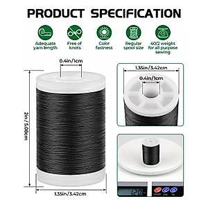 330 Yards FIVEIZERO Extra Strong Upholstery Thread,Black Bonded Nylon Thread for Denim Leather,Craft,Machine,DIY and Home (2 Pack) CJ