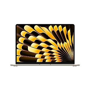 Apple 2023 MacBook Air Laptop with M2 chip: 15.3-inch Liquid Retina Display, 8GB Unified Memory, 256GB SSD Storage, 1080p FaceTime HD Camera, Touch ID. Works with iPhone/iPad; Starlight