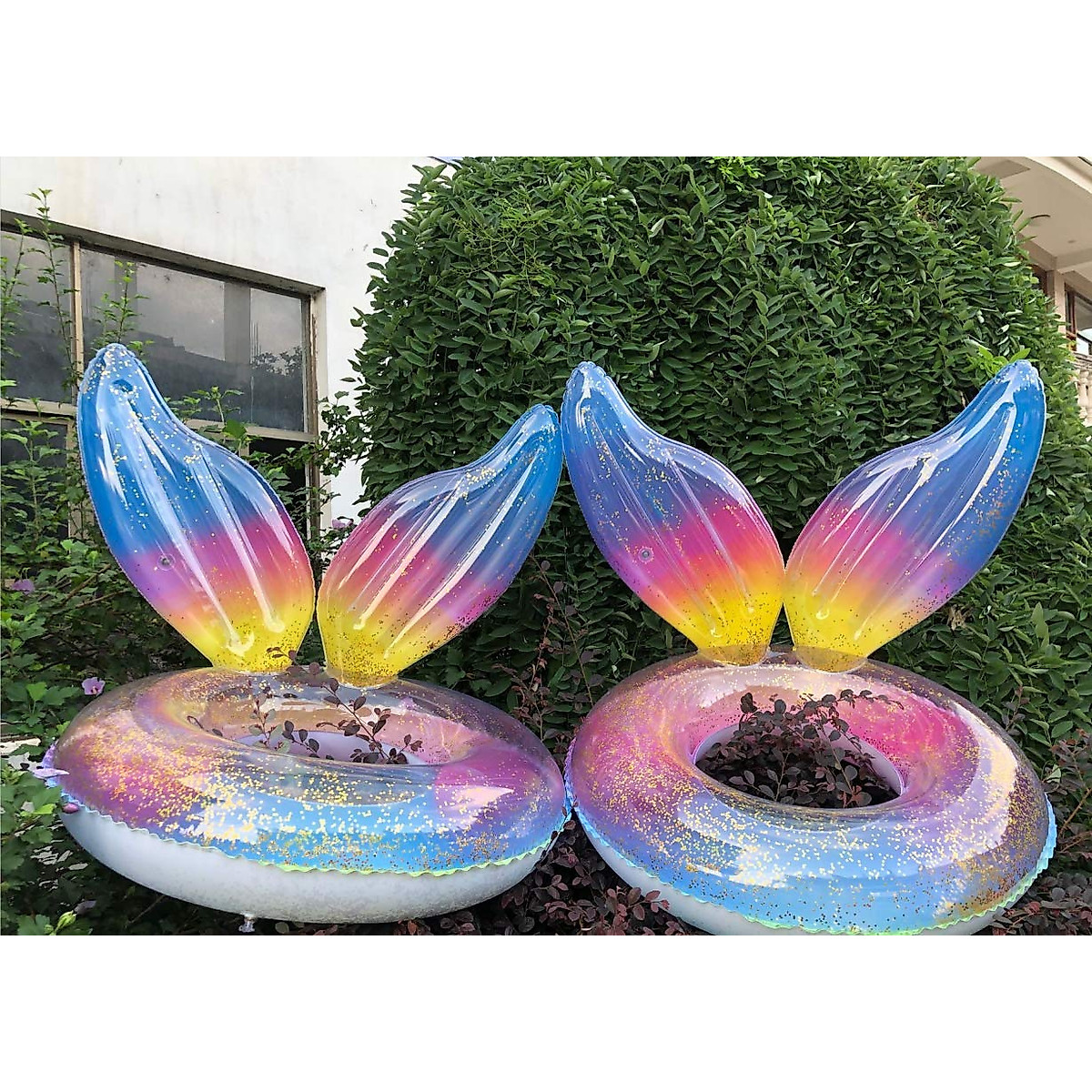 Inflatable Mermaid Pool Float - 2020 Floaties for Adults Pool Float Swimming Ring Pool Float Inner Tube Outdoor Beach Party Play Pool Water Toy for Adults