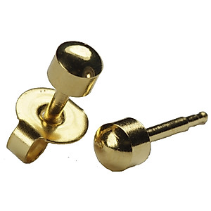 Ear Piercing Earrings 3 Pairs of 4mm Gold Shapes 16ga Thick Post Studex Studs Hypoallergenic