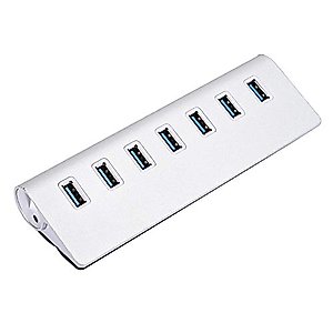 7-in-1 USB C Hub, USB 3.0 Splitter Aluminum Alloy Hub Docking Station Supports Hot Swapping and Low Power Consumption for Hard Disk USB Disk Card Reader Notebook Computer