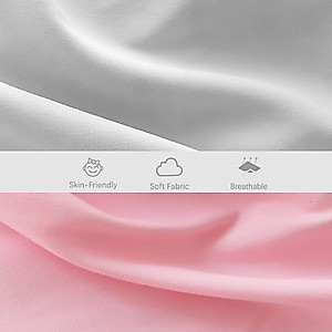 Baby Bassinet Sheets 4 Pack Compatible with UPPAbaby Bassinet, Chicco LullaGo Anywhere Portable Bassinet and Graco DreamMore Bedside, Ultra Soft & Skin-Friendly, Grey and Pink