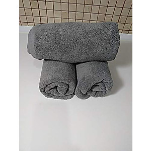 Big Deals,100% Turkish Cotton Extra Large (20 x 35 inch) Hand Towel, for SPA, Gym, Fitness and Sport, Oversized, XL, Large, Huge Big Size Hand Towel,luxury hotel series(grey,6-pack) (grey, 6)