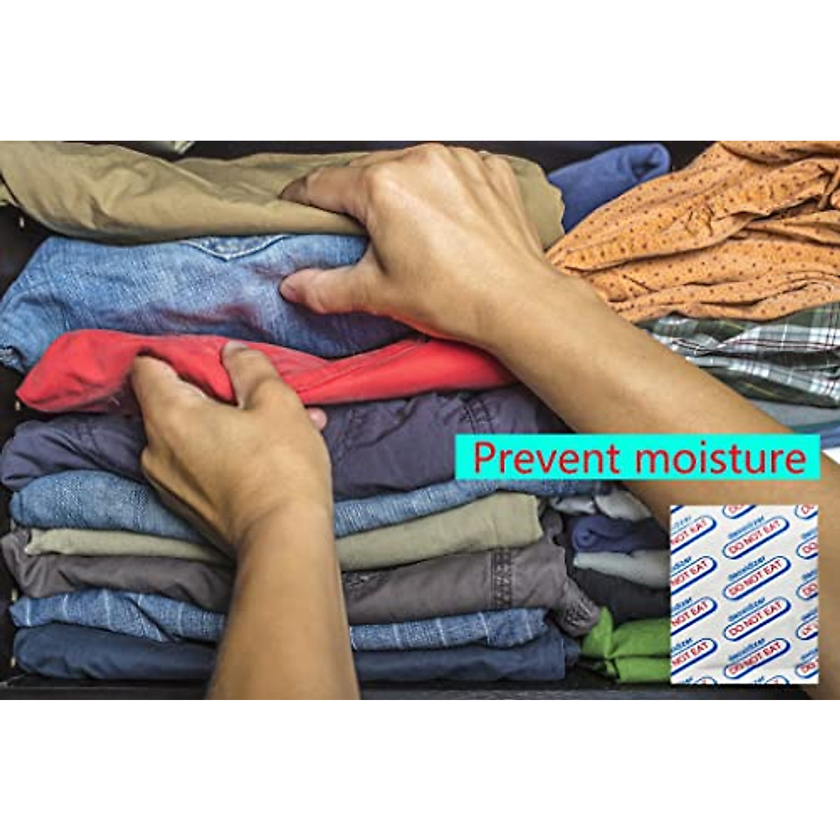 50CC [100Packets] Oxygen Absorbers (No Waste - 20 packs of 5 each, 100 Total) for Long Term Food Storage, Mason Jars, Mylar Bags, Canning, Vacuum Bags, Oxygen Absorbers for Food Storage