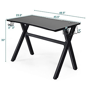 CZDYUF Computer Desk with Cup Holder and Headphone Hook Office Workstation Desk