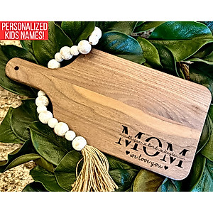 Mother's Day Gift Personalized Cutting Board Custom Engraved Charcuterie Board, Gift for Mom with Kids Names, Mom Birthday Gift, Christmas