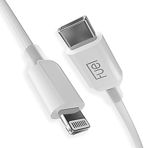 iPhone Charger Fast Charging [MFi Certified] - Fuel USB C to Lightning Cable - 2M/6.5ft - Nylon Braided Fast iPhone Charger Cord for iPhone 14 Pro Max/13 Pro Max/12/11/X/AirPods Pro/iPad Pro - White