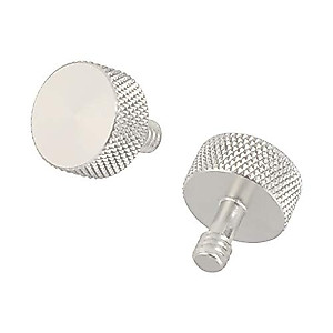 CAMVATE 1/4"-20 Thumb Screw Button Head Cap Screw Brass Nickel Construction(2 Pieces) - 2678