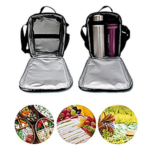 ANYFOCUS 3D Airplane Design Kids Lunch Bag Durable Insulated Lunchbox Small Black Lunch Box for Children Boys Girls Customized Cooler Bag with Adjustable Shoulder Strap