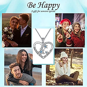 DAOCHONG S925 Sterling Silver Stars Best Friend Friendship BFF Heart Jewelry Pendant Necklace