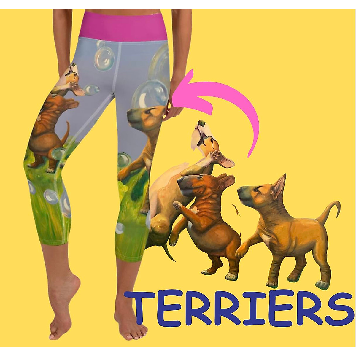 Whimsy Fit Womens Leggings Yoga Pant High Waisted Tummy Control Capri Leggings for Workout Wear Leggings for Women Activewear Pink/Red