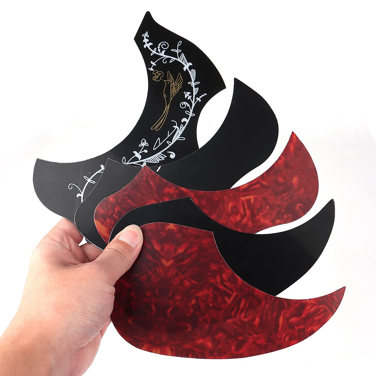 10pc Guitar Pickguard,Acoustic & Classical Guitar Pick Guards, Hummingbird and Water Shaped Self Adhesive