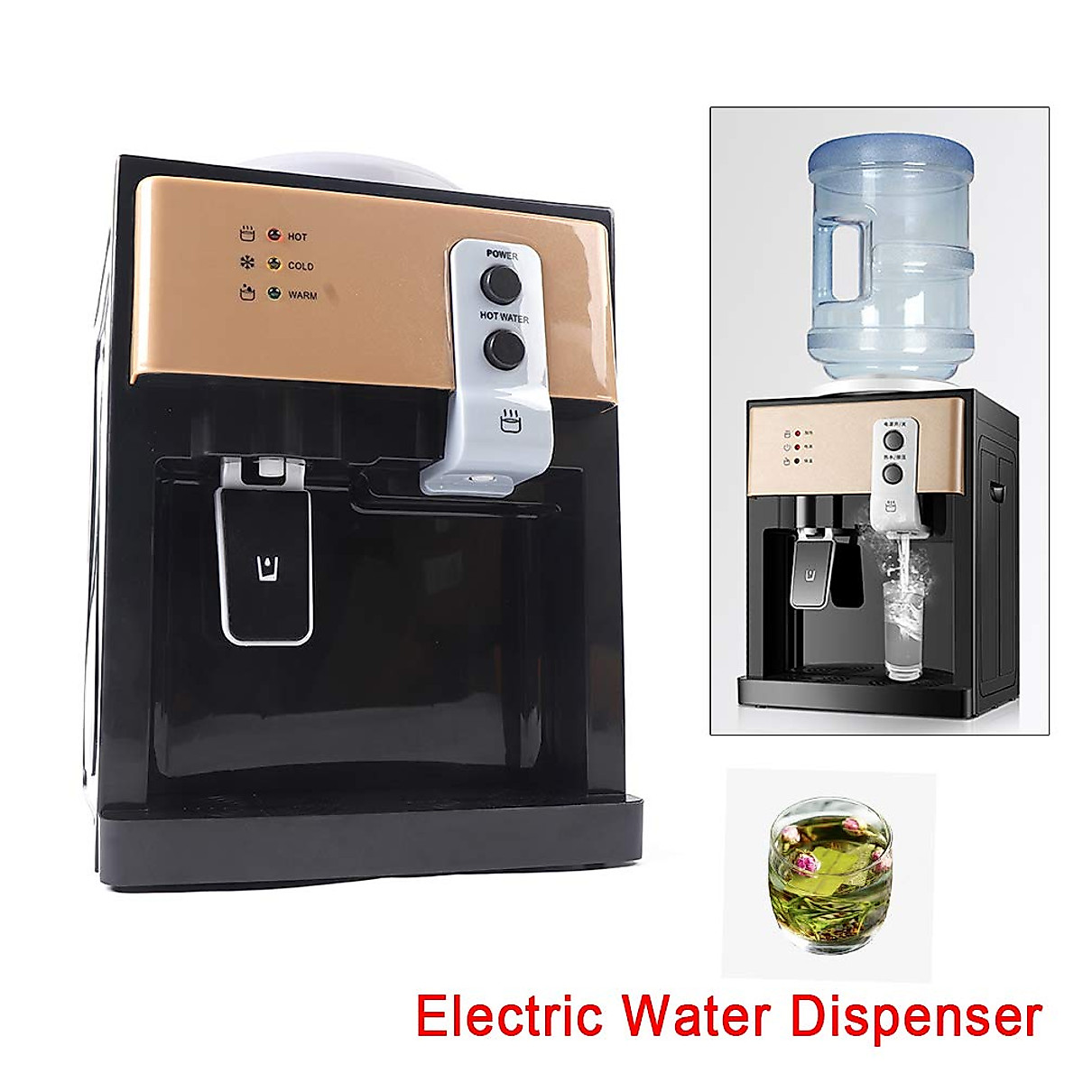 Countertop Water Dispenser Top Loading Hot Cold Water Cooler Drinking Machine Water Bottle Dispenser
