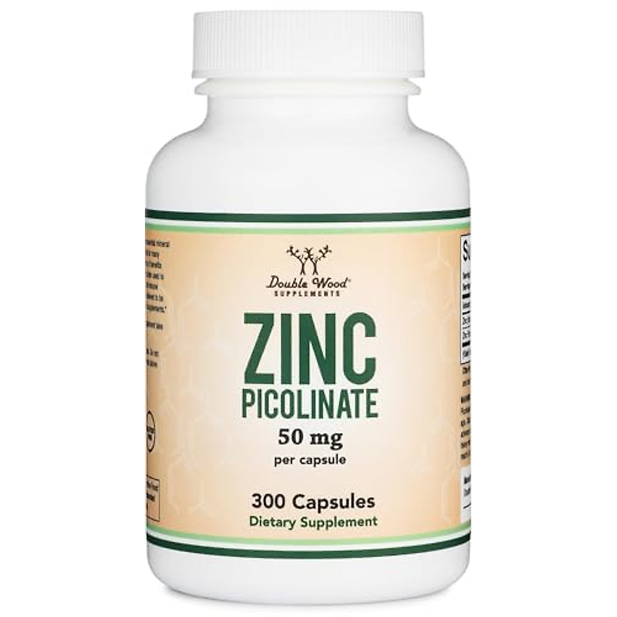 Zinc Picolinate 50mg, 300 Capsules (Immune Support) Non-GMO, Gluten Free (300 Day Supply) by Double Wood Supplements