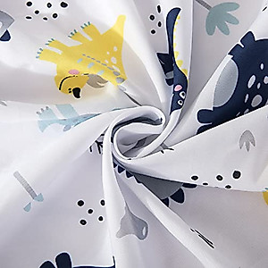 Plushii Crib Sheets for Baby Boys 4 Pack, 28"x 52" Extra Soft Microfiber Crib Sheet Set for Standard Crib & Toddler Mattress Pad, Dinosaur & Elephant & Stars & Navy Blue