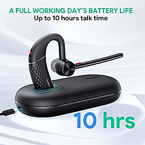 Yealink BH71 Bluetooth Headset, Wireless Bluetooth Earpiece with Noise Canceling Microphone, Teams & UC Compatible, Connect to Mobile Phone/Tablet PC, Mono Headphones for Business Office Trucker