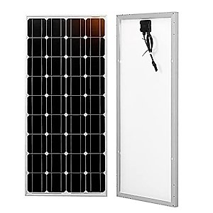 DSJ Monocrystalline Solar Panel 100W 18V Glass Solar Panels High Efficiency Module Pv Power for Rv, Camper, Vehicle Caravan