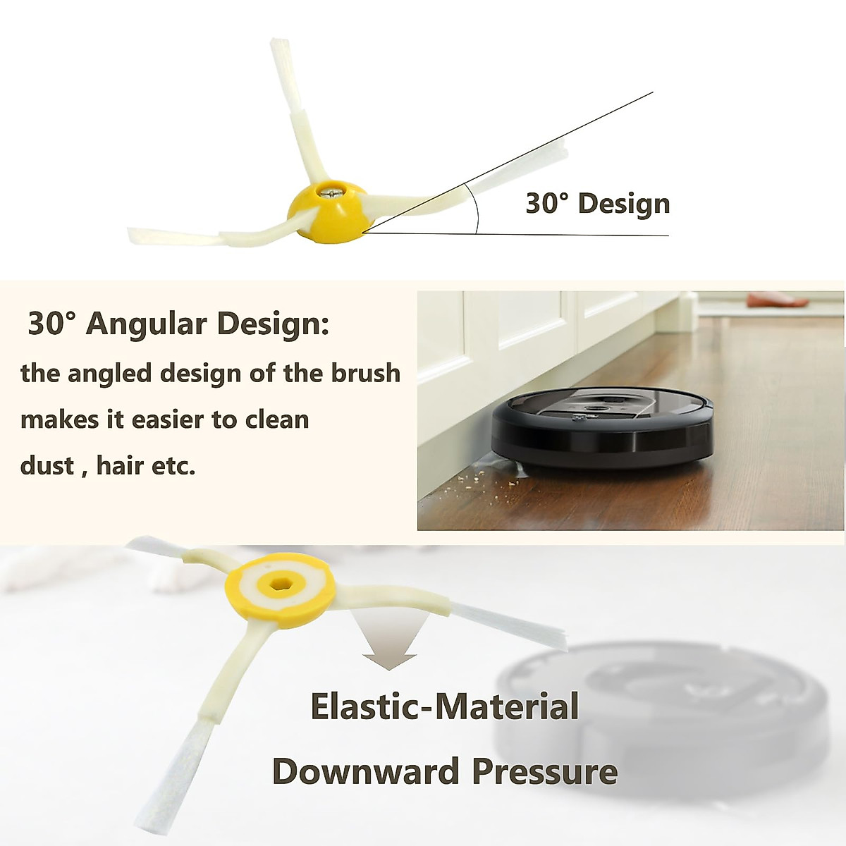 Side Brushes Compatible with IRobot Roomba all 800 900 Series 805 850 860 861 864 865 866 870 871 880 885 890 891 960 961 966 980 981 985 Vacuum Cleaner Parts Accessory