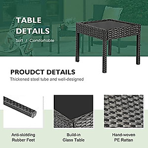 KAWIVAST 3 Pieces Patio Furniture Set, Front Porch Furniture, Rattan Wicker Furniture, Balcony Furniture Set, Small Patio Furniture,Outdoor Patio Furniture, Bistro Sets