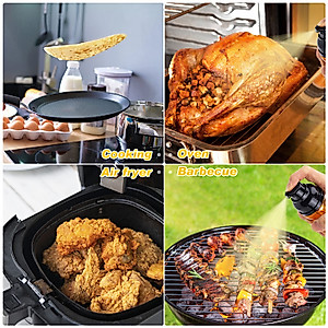 Oil Sprayer for Cooking, 250ml Olive Oil Sprayer Bottle with Brush, Olive Oil Spray Mister, Kitchen Gadgets Accessories for Air Fryer, Canola Oil Spritzer, Widely Used for Baking, Frying, BBQ