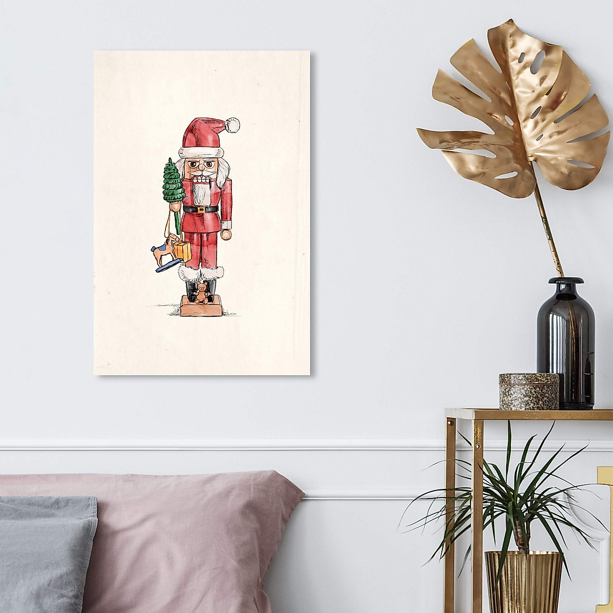 Wynwood Studio Holiday and Seasonal Wall Art Canvas Prints 'Nutcracker' Christmas Home Décor, 16" x 24", Green, Red