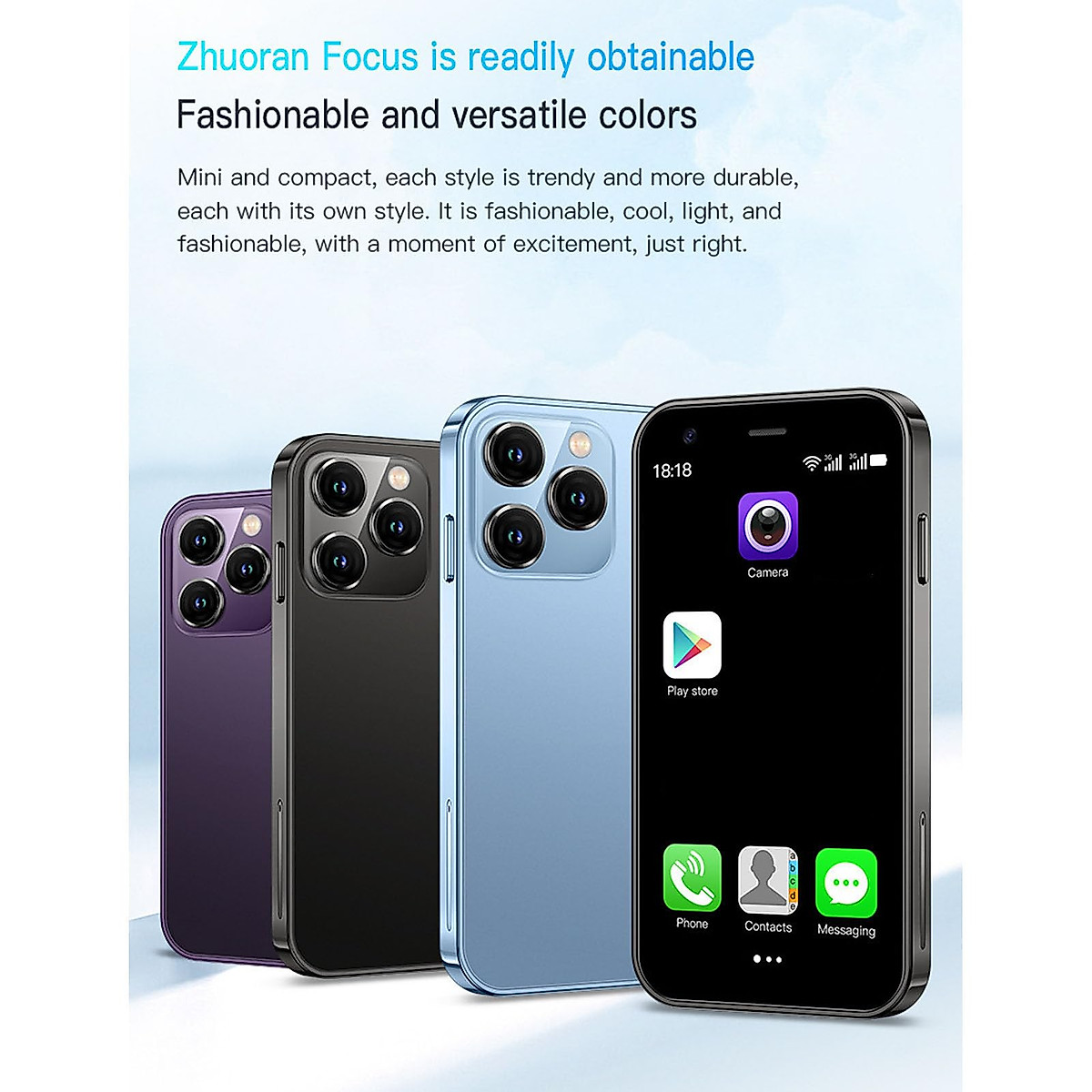 ciciglow XS15 Mini 3G Smartphone, 3.0 Inch Display 2GB 16GB ROM, Dual Sim Mobile Phone, 1000mAh, 0.3MP+2MP Student Pocket Cellphone (Black)