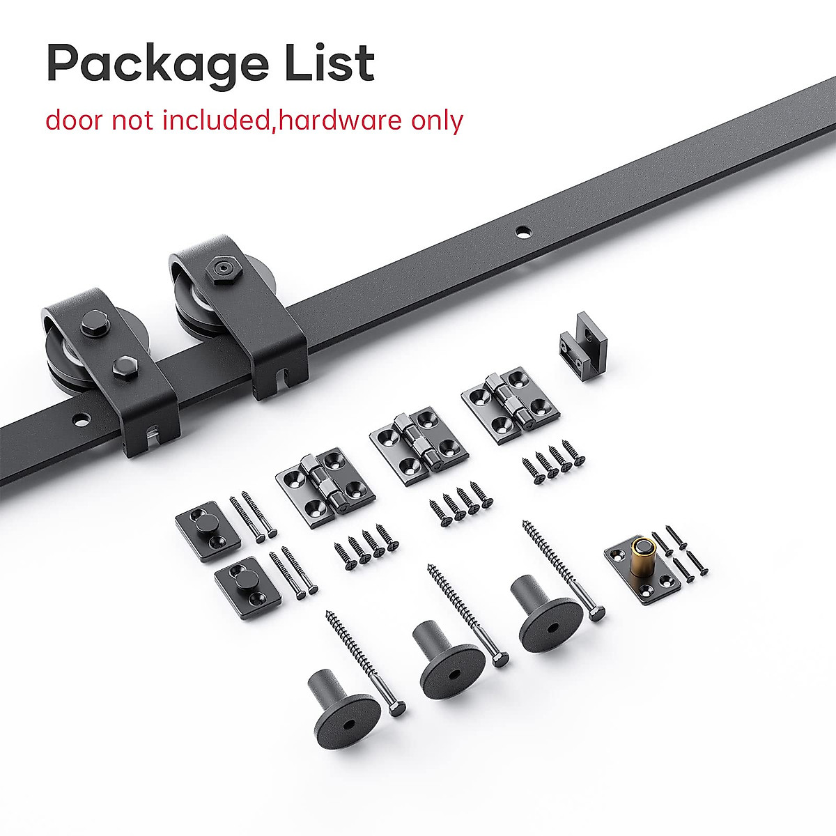 EaseLife 30" Bi-folding Sliding Barn Door Hardware Track Kit for 2 Closet Door,Top Mount Roller,Heavy Duty,Slide Smoothly Quietly,Easy Install,Black,No Door (Track Length 34" for Double 15" Wide Door)