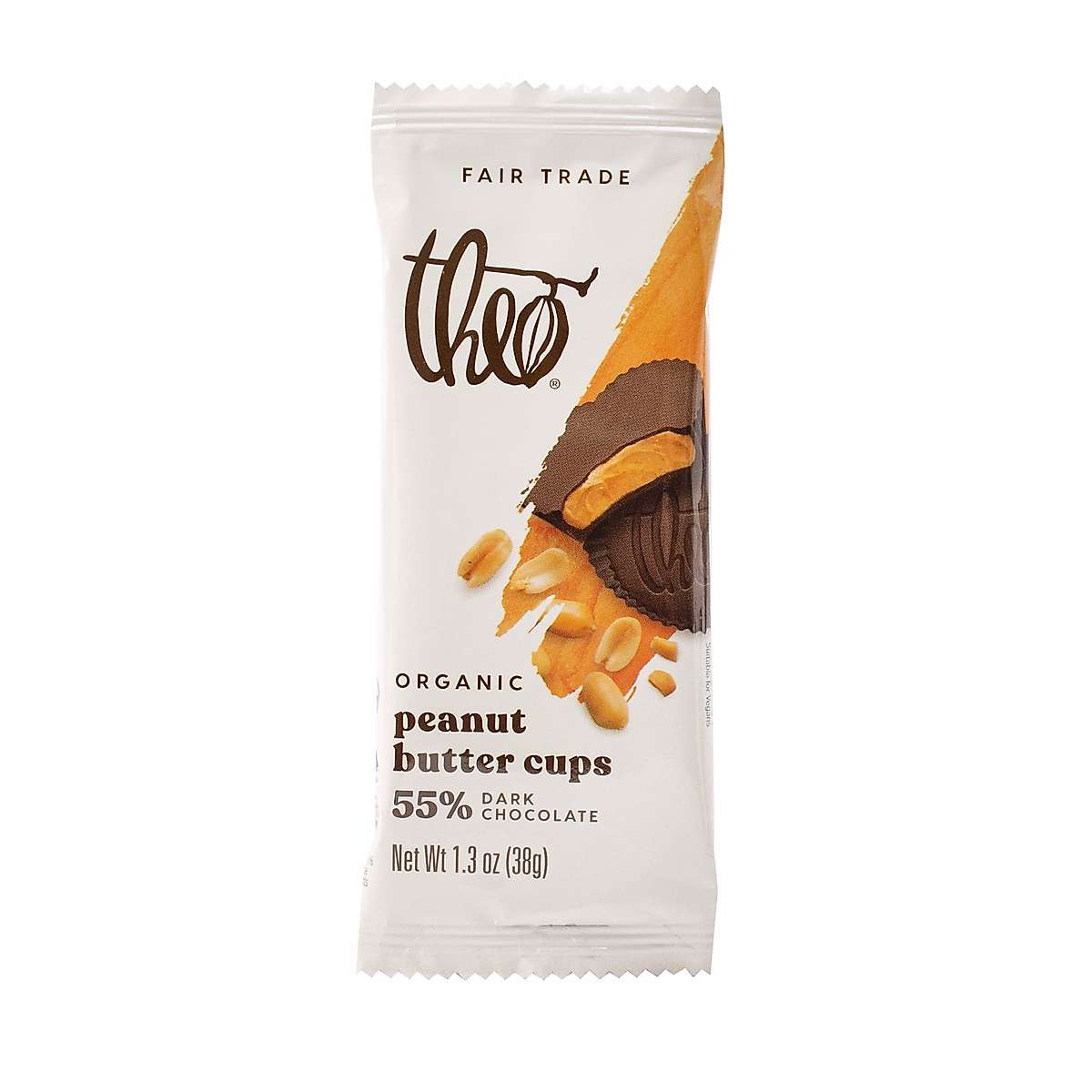 Theo Organic Dark Chocolate Peanut Butter Cups, 1 Pack | Vegan, Fair Trade