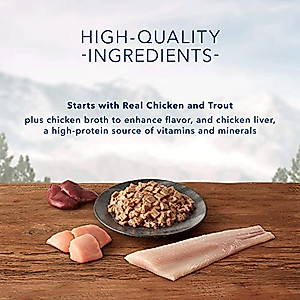 Blue Buffalo Wilderness Wild Delights High Protein Grain Free, Natural Kitten Flaked Wet Cat Food, Chicken & Trout 3 oz cans (Pack of 24)